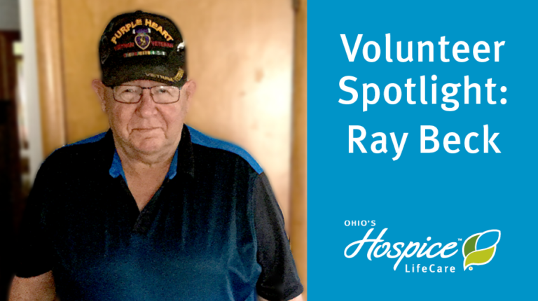 Volunteer Ray Beck Helps patients at Ohio's Hospice LifeCare