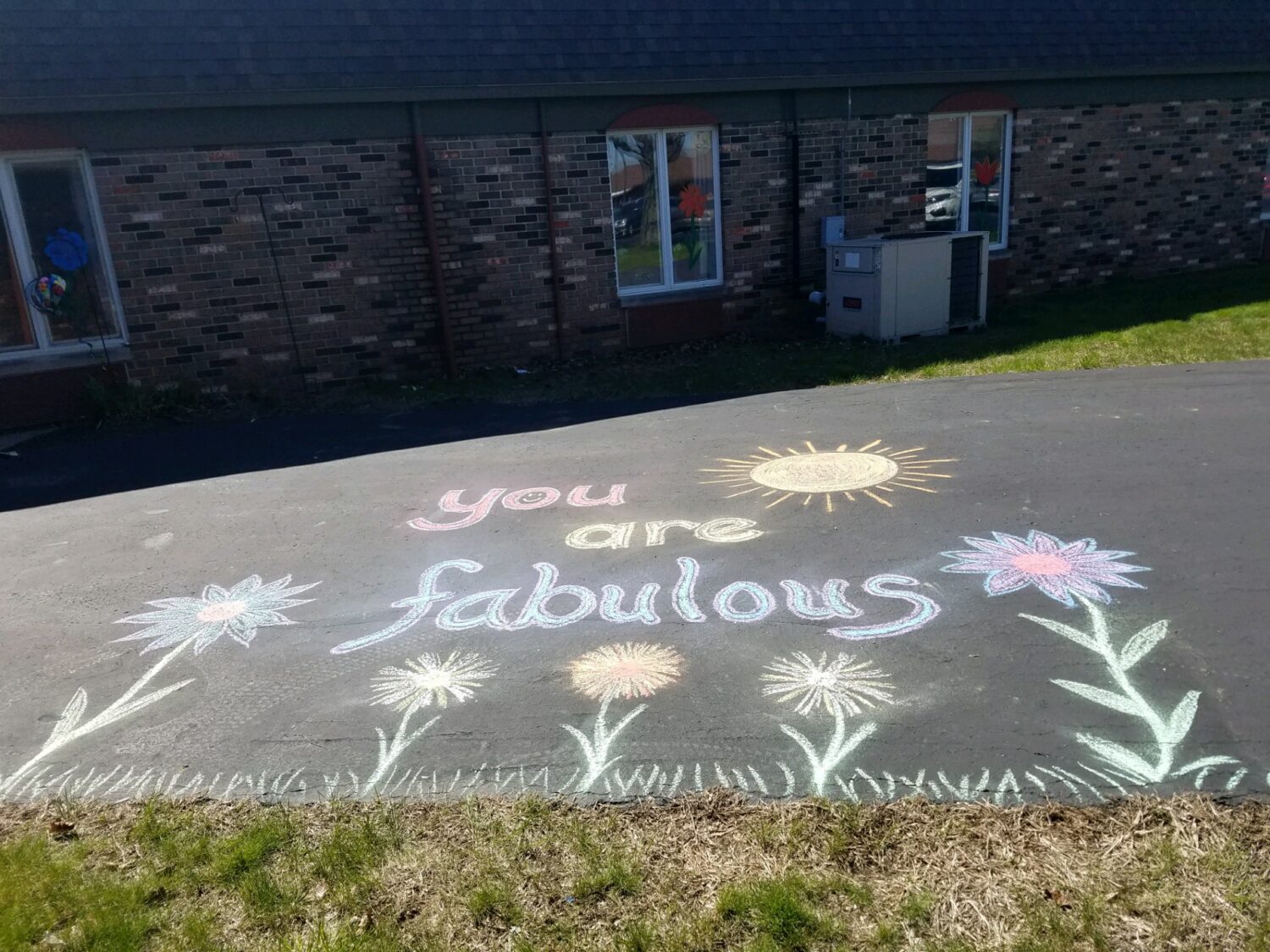 Volunteer Spreads Cheer With Chalk Drawings and Window Paintings